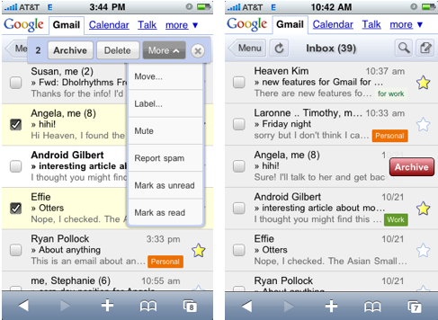 Nueva interfaz de Gmail para el iPhone y Android