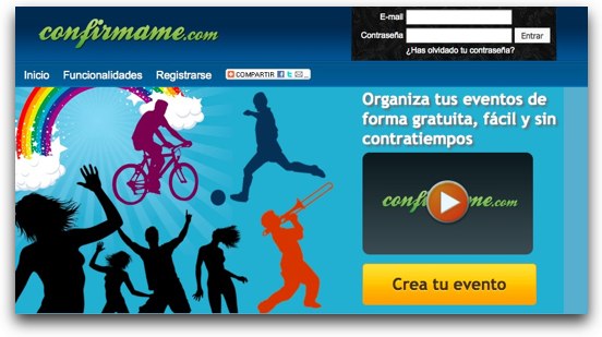 Confirmame.com, crear eventos e invitar a tus amigos por internet